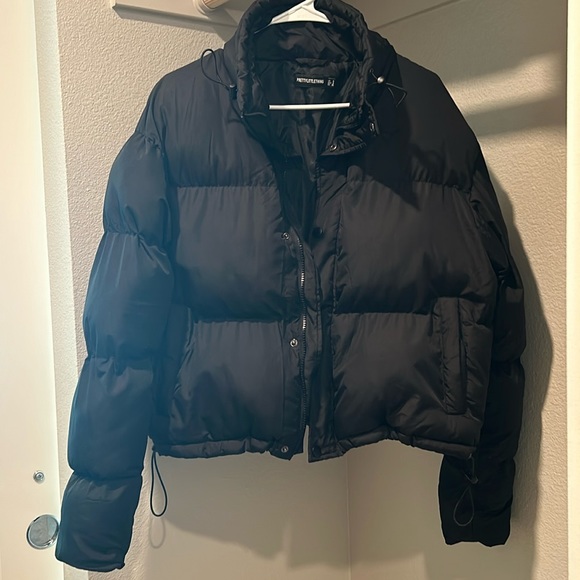 PrettyLittleThing | Jackets & Coats | Plt Black Toggle Puffer Jacket ...